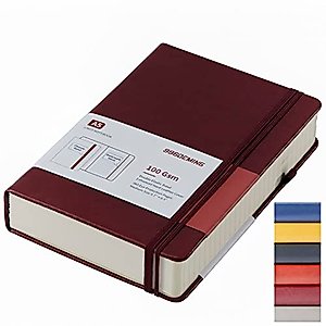 996DEMING Lined Journal Notebook - 360 Pages Journals for Writing A5 College Ruled Notebook,100gsm Lined Paper,Leather Hardcover Journal for Men and Women,Office Notebook for Work,5.75'' X 8.38'' (Burgundy)