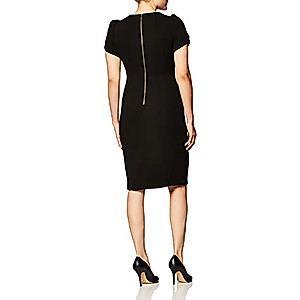 Calvin Klein Women's Tulip Sleeved Sheath Dress, Black 3, 14