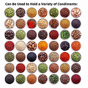 ME.FAN Clear Seasoning Rack Spice Pots - 4 Piece Acrylic Seasoning Box - Storage Container Condiment Jars - Cruet with Cover and Spoon