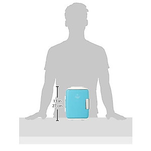 Cooluli Skin Care Mini Fridge for Bedroom - Car, Office Desk & Dorm Room - Portable 4L/6 Can Electric Plug In Cooler & Warmer for Food, Drinks, Beauty & Makeup - 12v AC/DC & Exclusive USB Option, Blue