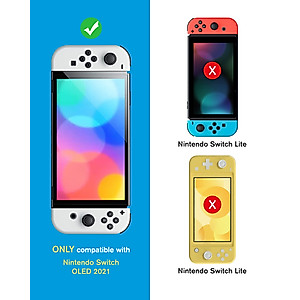 MOBDIK Tempered Glass Screen Protector for Nintendo Switch OLED Model 2021 EZ Kit, Automatic Alignment, 2 Pack