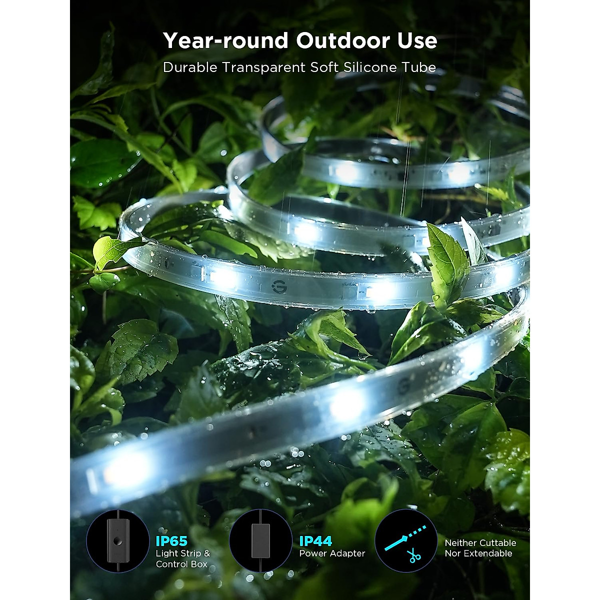 Govee RGBIC Pro Outdoor Strip Lights with Warm and Cold White, 32.8ft WiFi Outdoor LED Eave Lights Waterproof, Outdoor Lights Work with Alexa, App Control for Eave, Stairs, Porch