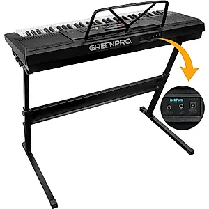 GreenPro 61 Key Portable Electronic Piano Keyboard, LED Display with Adjustable Stand and Music Note Holder, 3 Teaching Modes, Electronic Musical Instruments Starter Set for Kids and Adults