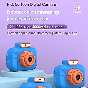 MEENE 4000w Front Rear Dual Lens Digital Camera Mini Video Photo SLR Cameras Cartoon Toys Children Birthday Gifts (Color : Purple)