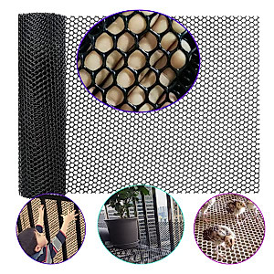 TORIS Plastic Chicken Wire Mesh Hexagonal Plastic Poultry Netting Extruded Plastic Chicken Wire Fence PVC Coated Plastic Poultry Netting (0.4m*4m=1.3ftX13.1ft, Black)