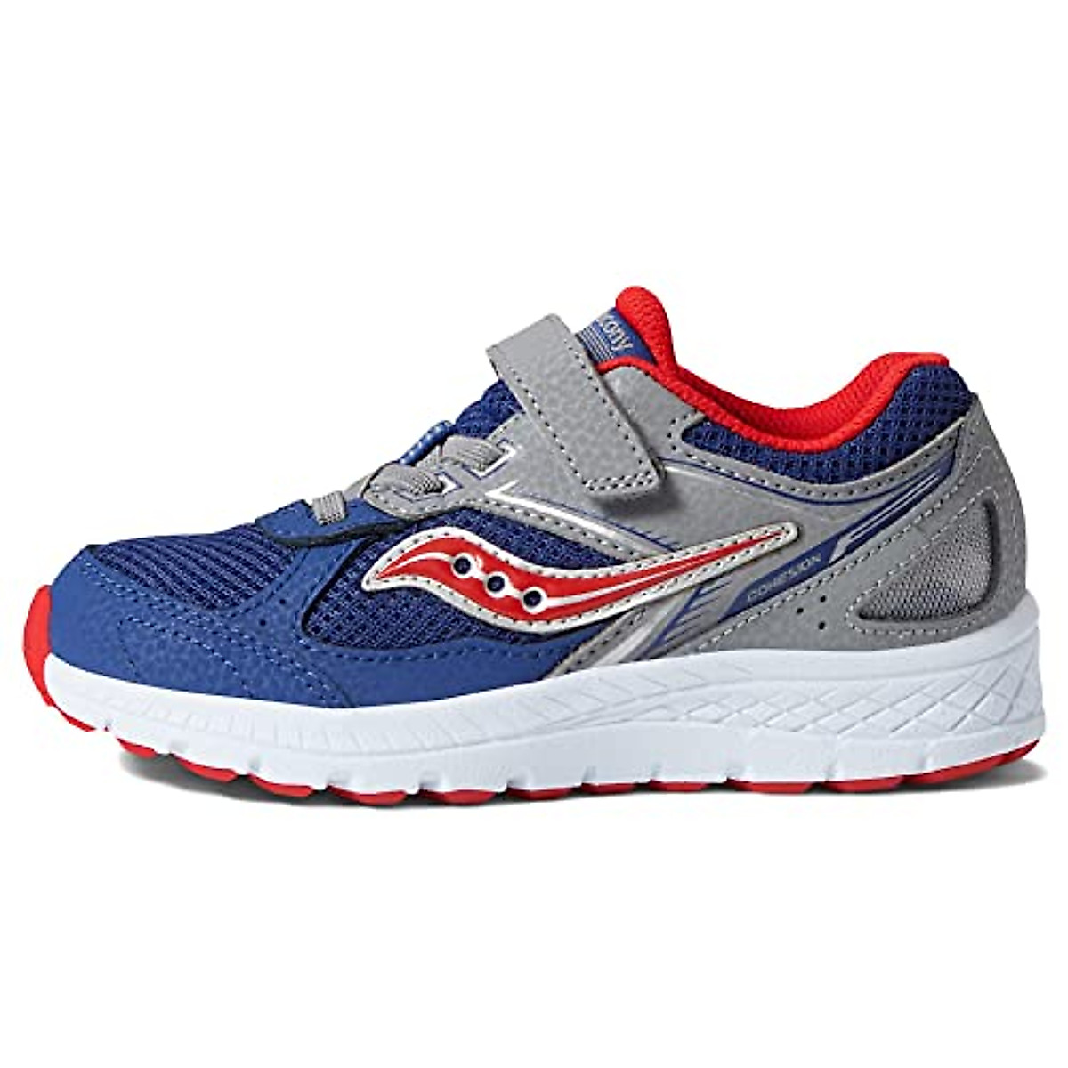 Saucony Cohesion 14 Alternative Closure Running Shoe, Navy/RED, 2 US Unisex Big Kid