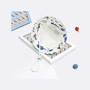 Toddler Bucket Hat Removable Face Shield Hat Cap for Baby Boys Girls Sun Hat UPF50 Anti Spitting Outdoor for Kids, Whiteanimal, 50cm/19.7"=12-24 Months