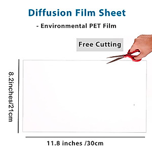 Lighting Diffusion Sticker 3 PCS Sheet 7.8x11.8inches Soften Light Dimming Film Adhesive Diffuser, Thick
