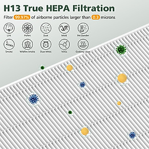 6 Pack HPA300 Hepa Filter Replacement Compatible with Honeywell HPA300 HEPA Air Purifier, Fits for Honeywell Air Purifier Filter Replacement - Models HPA300 HPA300VP HPA304 HPA3300