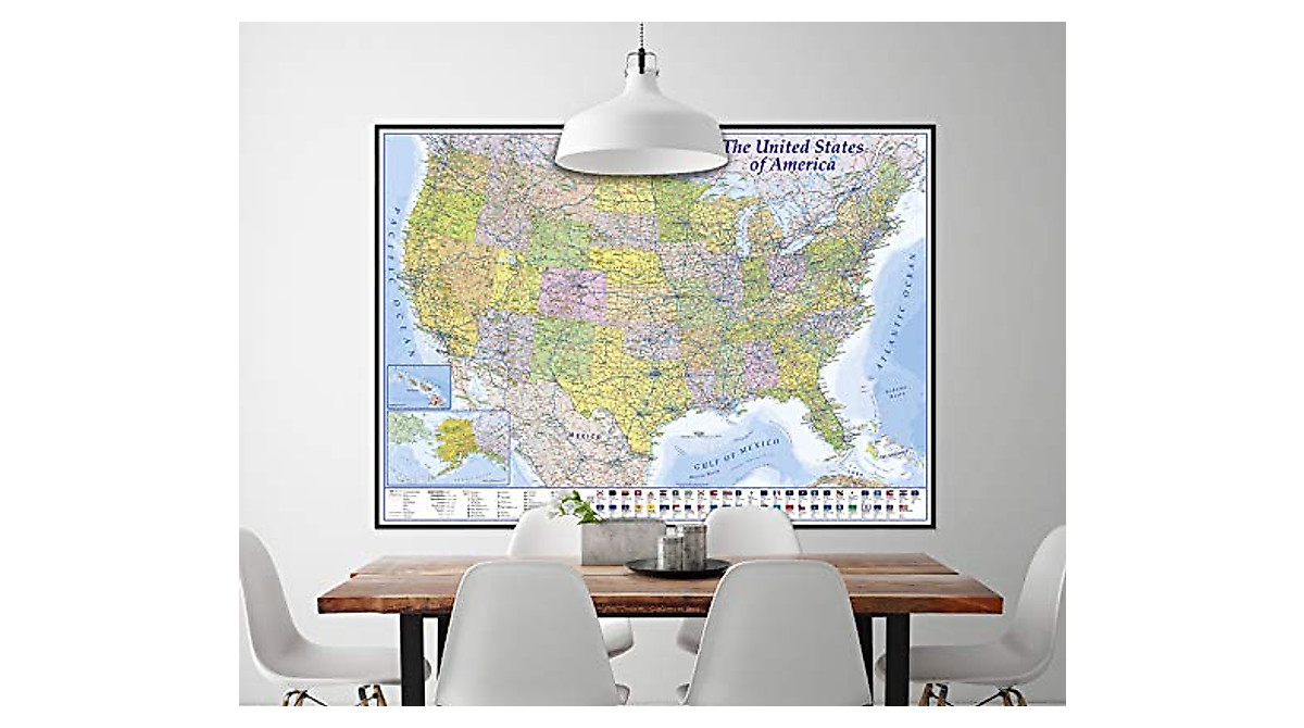 USA Map XXL Poster – Premium 55x39 Inch Wall Decoration