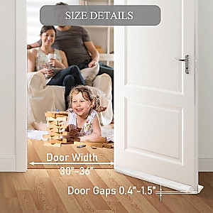 GDHOMM Door Draft Stopper, Door Sweep, Weather Stripping Door Seal Strip Household Products, Door air Blocker, Light Blocker, Noise Blocker, Energy Saving, 30" to 36" Size Adjustable,White