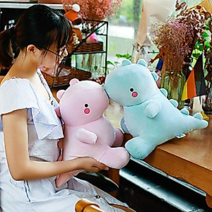 voyageboat Dinosaur Plush Stuffed Animals, Dinosaur Plush Hugging Pillow Toys Gifts for Birthday, Valentine, Christmas (Pink, 12")