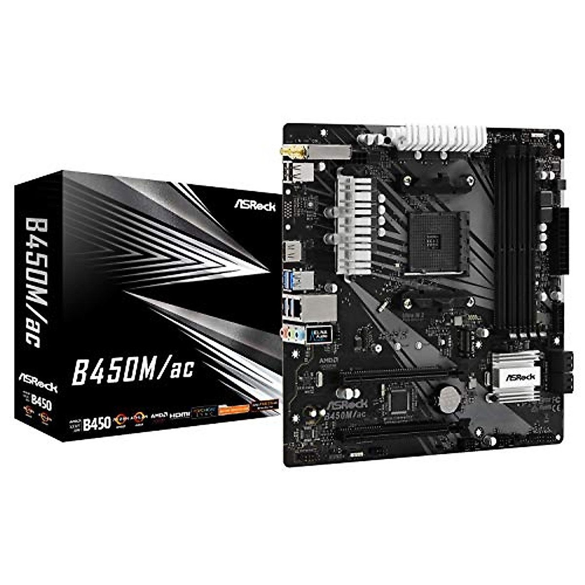 Asrock B450M/AC AM4 B450 Motherboard