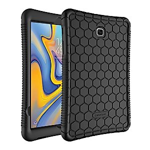 Fintie Silicone Case for Samsung Galaxy Tab A 8.0 2018 Model SM-T387, [Honey Comb Series] [Kids Friendly] Light Weight Shock Proof Protective Cover, Black