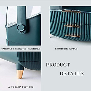 LXM Makeup Organizer Drawer Dustproof Cosmetic Storage Beauty Organizer, Makeup Utensils for Bathroom,Stylish with Chrome Handles Big (Color : White)