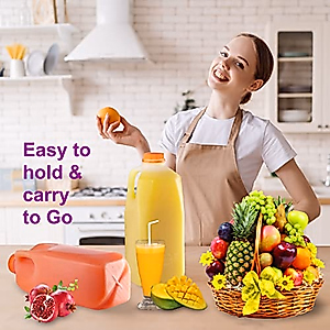 [10 PACK] Empty Plastic Juice Bottles with Tamper Evident Caps 64 OZ - Half Gallon, Smoothie Bottles - Ideal for Juices, Milk, Smoothies, Picnic's and even Meal Prep by EcoQuality Juice Containers