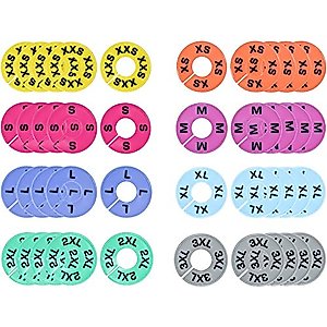 COLIBYOU Clothes Size Dividers (40 Pack) Clothing Rack Round Closet Hangers, Perfect for Live Sale and LuLaRoe Supplies, Sizes XXS to 3XL
