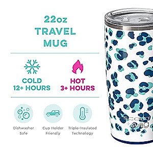 Swig Life + SCOUT 22oz Travel Mug | Insulated Tumbler with Handle and Lid, Cup Holder Friendly, Dishwasher Safe, Stainless Steel, Insulated Coffee Mug with Lid and Handle (Cool Cat)