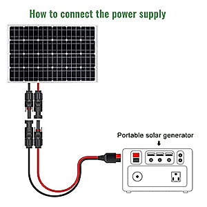 AYECEHI Solar Adapter Cable Solar Power Adapter Connector Male and Female Solar Panel Cable Kits -10AWG 35cm/1.1ft