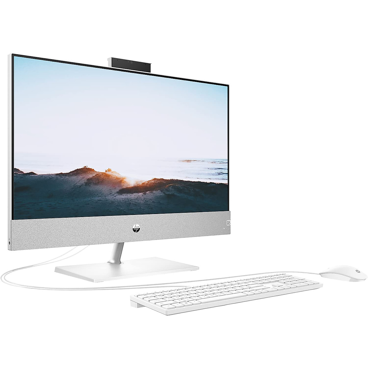 HP Pavilion All-in-One Desktop, 23.8" FHD Display, Intel Core i5-12400T, 16GB RAM, 1TB PCIe SSD, Webcam, Type-C, HDMI, Wi-Fi, Wired Keyboard & Mouse, Windows 11 Home, White