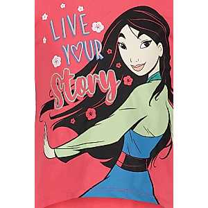 Princess Mulan Tiana Rapunzel Moana Big Girls 4 Pack T-Shirts 14-16