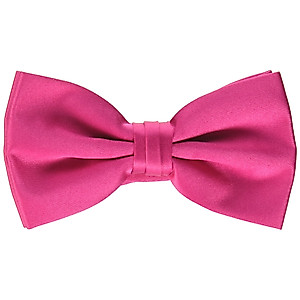 Stacy Adams Men's Satin solid Bow Tie, Fuchsia, One Size