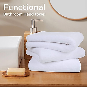 SINLAND Microfiber Hand Towels for Bathroom Super Soft Washcloth for Home Spa Sports Face Towels Hair Towels 16Inch x 30Inch White 3Pack