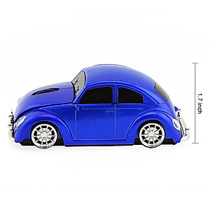 Aodyow 2.4GHz Wireless Mouse Cool Sport Car Shape Optical Gaming Mouse Cordless Mice 3 Buttons 1600DPI with USB Receiver for PC Laptop Computer (Blue)