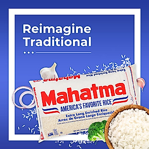 Mahatma Extra-Long-Grain Rice 5-Pound Rice Bag, Gluten-Free and Non-GMO White Rice Bulk Bag, 1 Bag of Rice