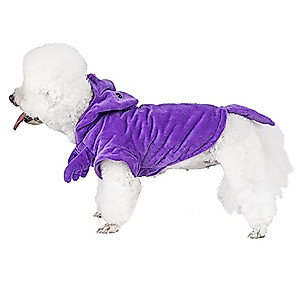 Mogoko Purple Dinosaur Dog Costumes Halloween Cosplay Pet Costume Dog Hoodie for Puppy Small Dog Cat Cute Cat Apparel Size XL