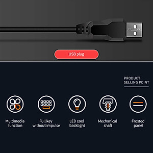 BLUEXIAO K100 Mechanical Gaming Keyboard, USB Wired Green Axis Ergonomic Mechanical Feeling Keyboard with Blue Switches for Desktop, Computer, PC (87 Keys,BlueWhite)