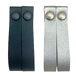 Nani Shirt Clips: Magnetic Shirt Accessories, Clothing Cinch Clips, T-Shirt Clips, 2 Pairs (4 Clips) (Black & Silver)