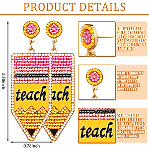 16 Pairs Fall Thanksgiving Dangle Earrings School Teacher Earrings Back to School Earrings Autumn Pumpkin Drop Earrings Western Wooden Earrings for Women