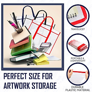 Huhumy 6 Pack Large Poster Storage Bag 29 x 31 Inch Art Portfolio Bag Bulletin Board Holder PVC Art Portfolio Case Transparent Art Organizer Portfolio Folder Chart Container for Teacher Paper