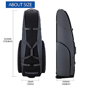 TurnWay Golf Club Bag, 1800D Polyester, Waterproof, Foldable for Adult Male, Grey