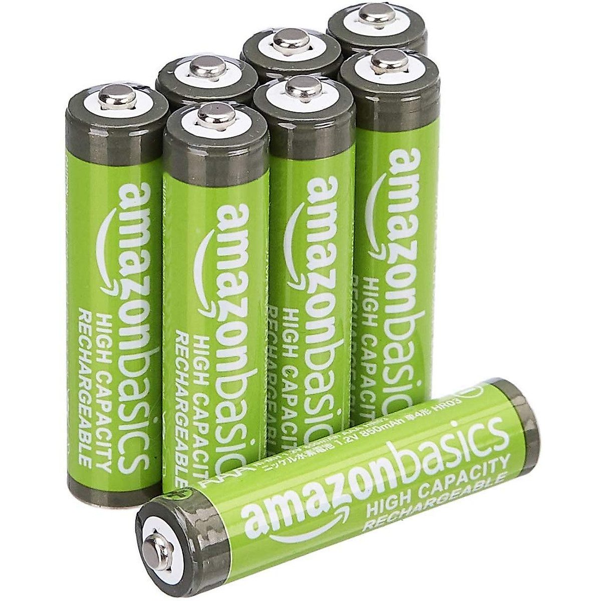 Amazon Basics AAA High-Capacity Ni-MH Rechargeable Batteries, Pre-Charged - 8-Pack & 8-Pack AA Rechargeable Batteries, 2000 mAh, Pre-Charged
