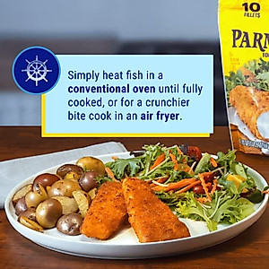 Gorton’s Parmesan Crusted Fish 100% Whole Fillets, Wild Caught Alaskan Pollock, Frozen, 10 Count, 18.2 Ounce Resealable Bag