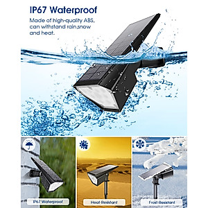 Biling Solar Spot Lights Outdoor, Bright 700 Lumen Solar Lights Outdoor Waterproof IP67, Solar Landscape Lights Uplights for House Patio Pathway Yard Garden Driveway Pool - White(4 Pack)