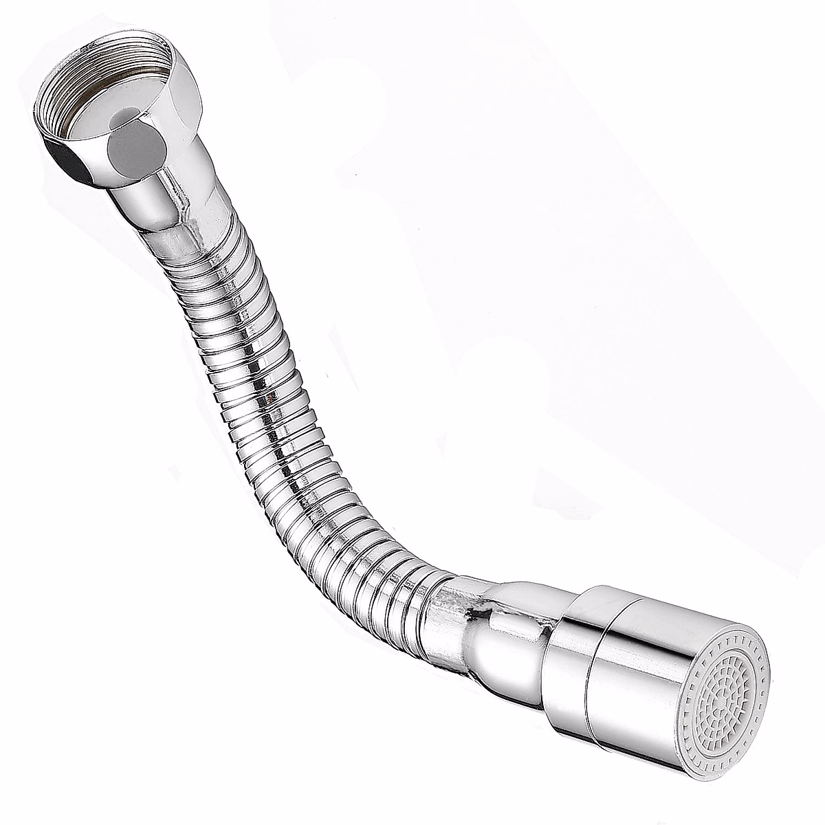 7 inch Metal Hose Faucet Sprayer Attachment Goose Neck Kitchen Sink Aerators Polished Chrome For Cold Hot Water (Silver)