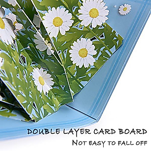 GREAT&LUCKY Pop Up Cards - 3D Pop Up Greeting Cards, Daisy Birthday Card, Mother's Day Card, Flower Spring Card With Envelope for Wife, Mom, Grandma, Sister, Girlfriend, Daughter