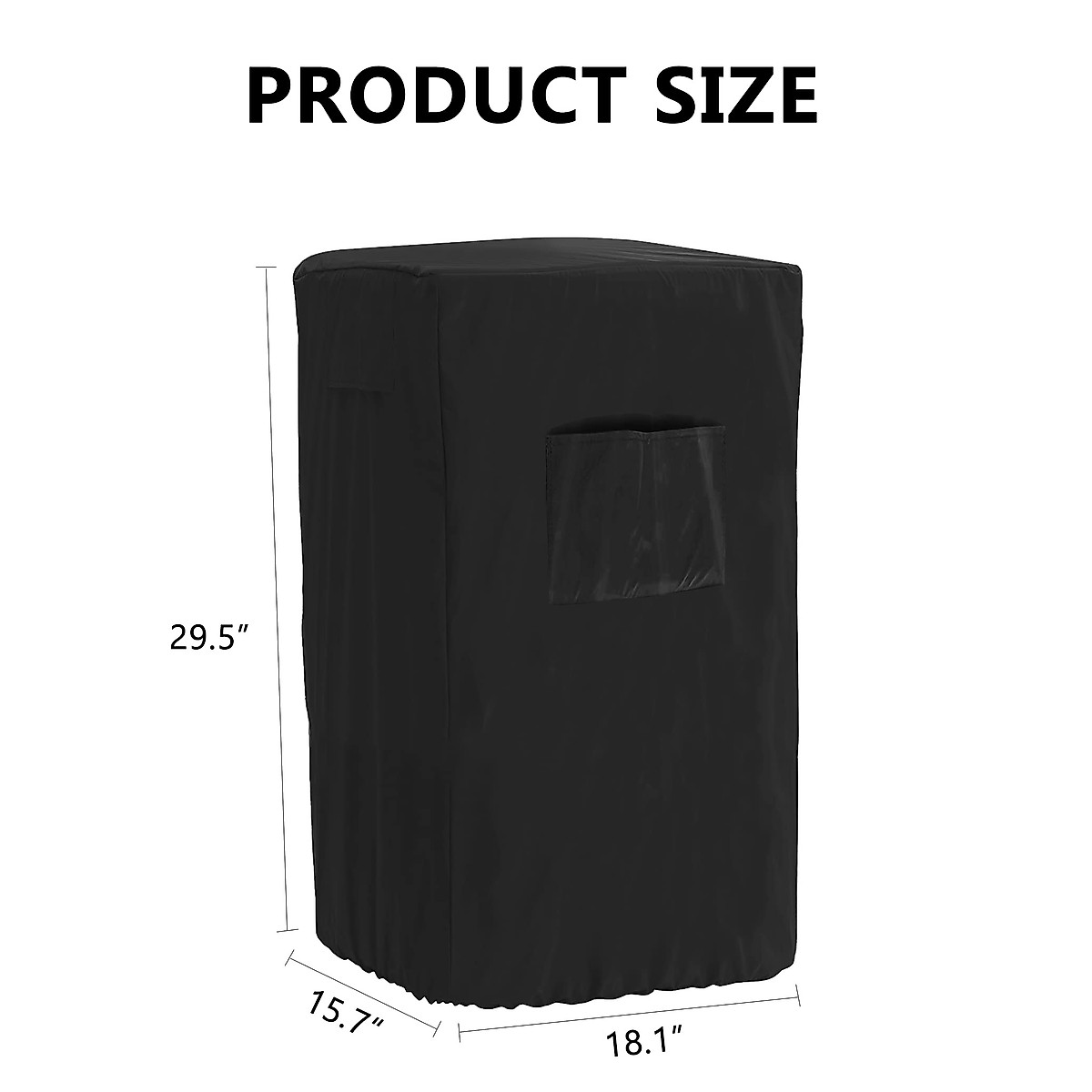 WOMACO Waterproof Portable Air Conditioner Cover Indoor AC Units Covers Dust-Proof Tall Mobile Air Condtioning Storage Bag Small Portal A/C Cover (Black, 18" L x 15.7" W x 30" H)