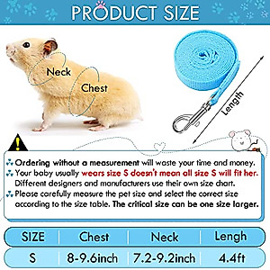 2 Pieces Guinea Pig Clothes Baby Ferret Rats Hamster Soft Mesh Harness Leash Vest Set with Bell for Guinea Pigs, Hamster, Ferret, Rabbit, Chinchilla and Similar Small Animals