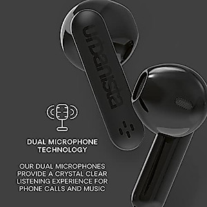 Urbanista Austin True Wireless Earbuds, Bluetooth 5.3 in Ear IPX4 Headphones with Dual Microphones, 20 Hr Playtime, Wireless Ear Buds with Touch Controls, TWS USB C Charging Case, Midnight Black