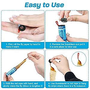 40 Pack Fly Strips Indoor Sticky Hanging, Fruit Fly Traps for Indoors/Outdoors, Fly Paper Strips Indoor Hanging Fly Catcher Tape Killer