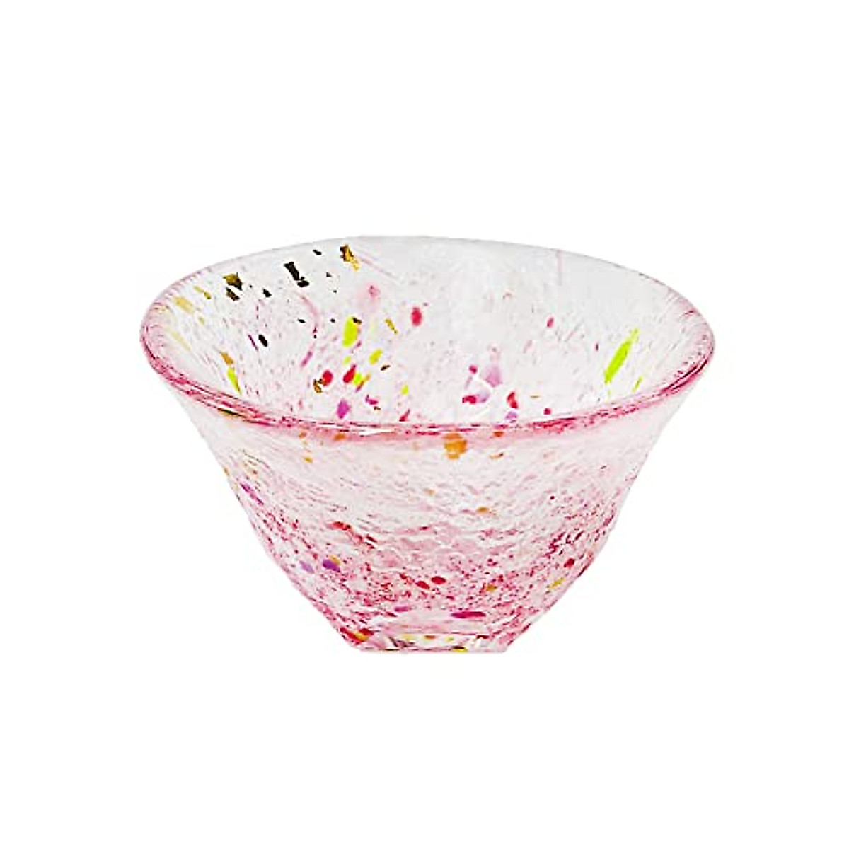 Tomi Craft, Kiwami Ginjo,Polish the Bottom, Japanese Sake Cups, Uses Edo Glass, Tokyo Designated Traditional Crafts, Hand Made in Japan, With Wood Box, Tomi Glass EG020 (Hana Koume)