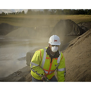 3M Particulate Respirator 8211, N95, Pack of 10, Cool Flow Exhalation Valve, Microfiber Filter Media, Cup Shape, Long Periods of Wear, Dusting, Sanding, Sweeping, Sawing