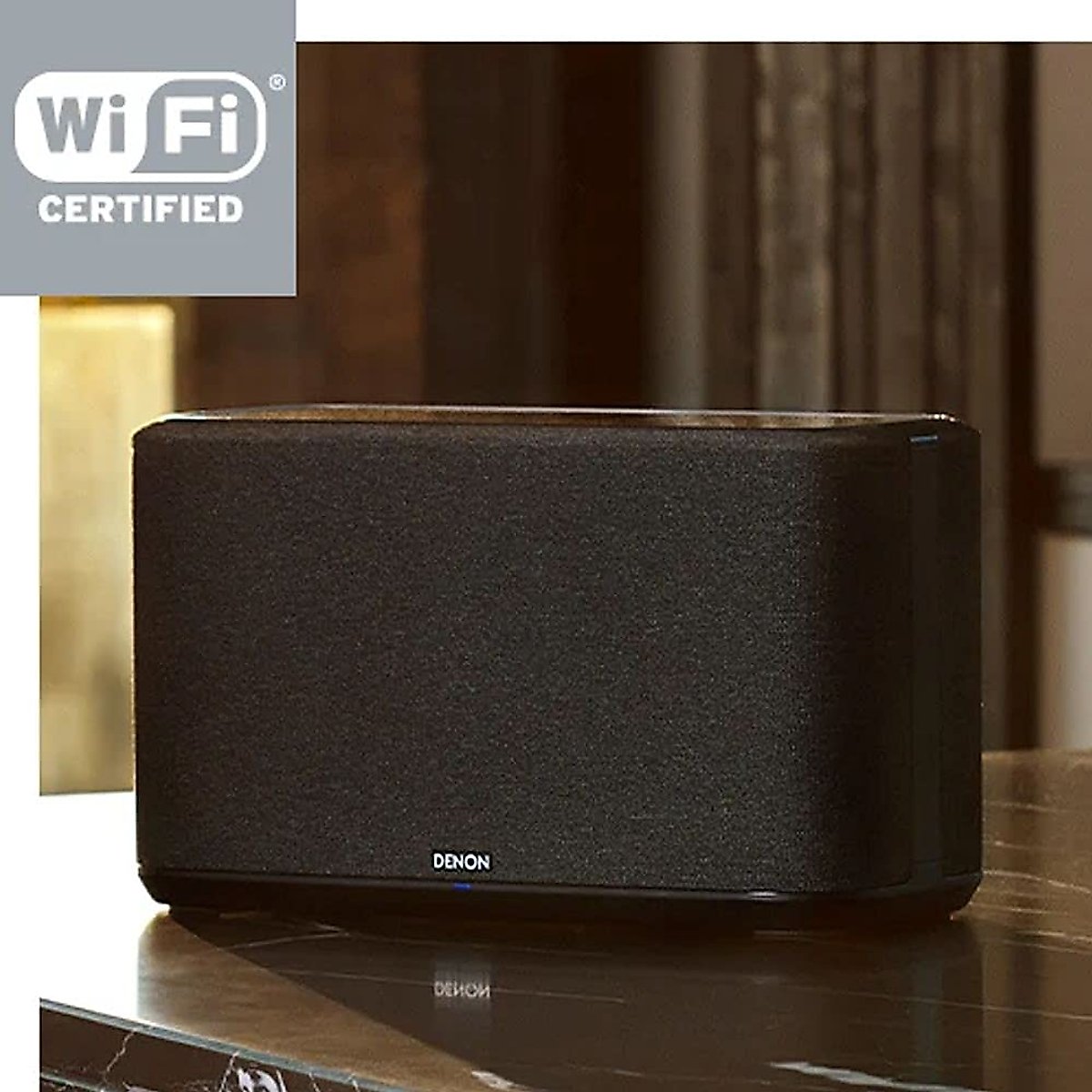 Denon New Home 350 Wireless Smart Speaker – Powerful Stereo Sound, Wi-Fi & Bluetooth, HEOS Built-in, Alexa Built-in, Siri & AirPlay 2, Spotify Connect, Multi-Room Support, Black