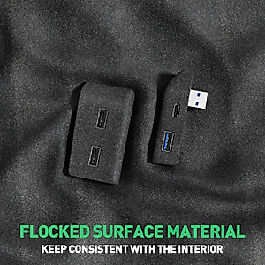 YONZEE Glovebox USB Hub for Tesla Model Y: ABS Flocking Multi Ports Glove Box USB Flash Drive Docking Station for Charging Data Transmission