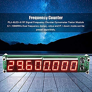 PLJ-8LED-H RF Frequency Counter Cymometer Tester Module 0.1~1000MHz (Backlit Font red)