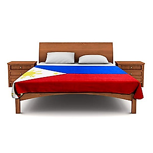 Fuzzy FlagsTM Philippines Flag Fleece Blanket - 80-inches x 50-inches - Oversized Travel Throw Cover